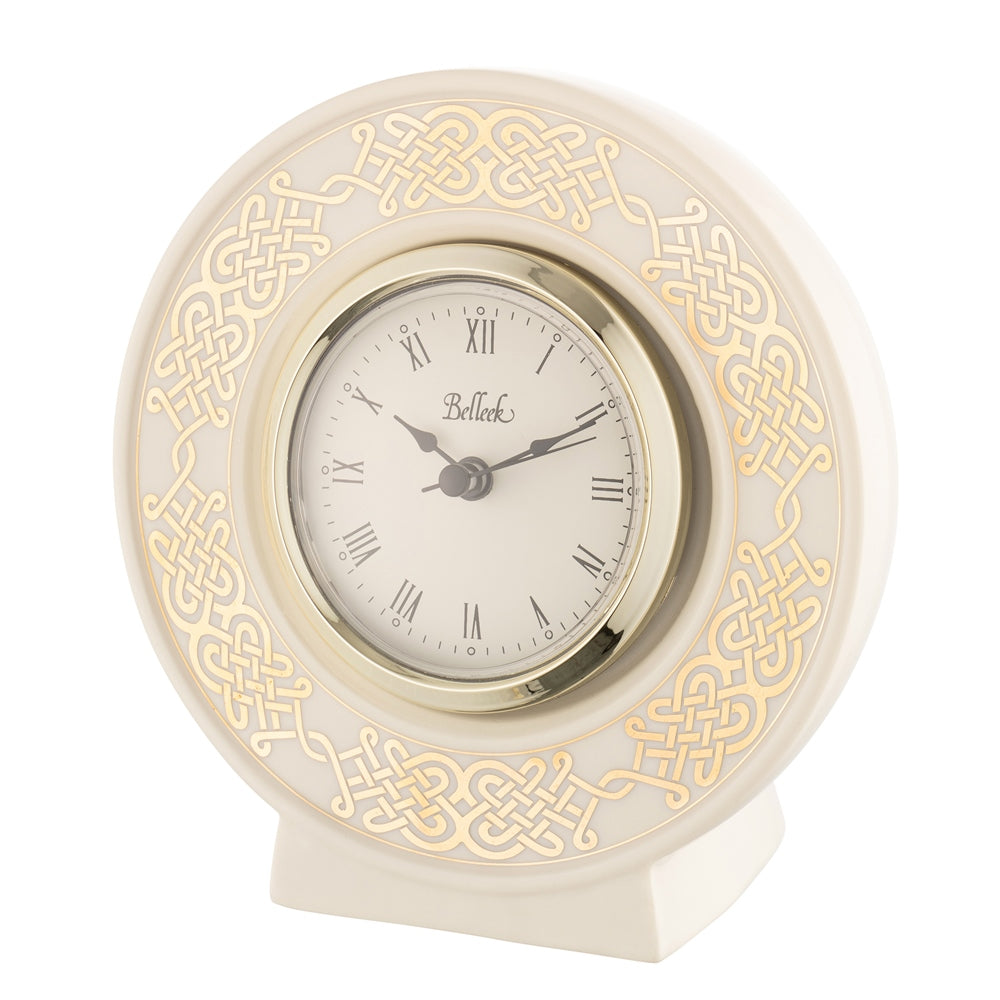 Belleek Classic Celtic Gold Clock – Belleek Pottery